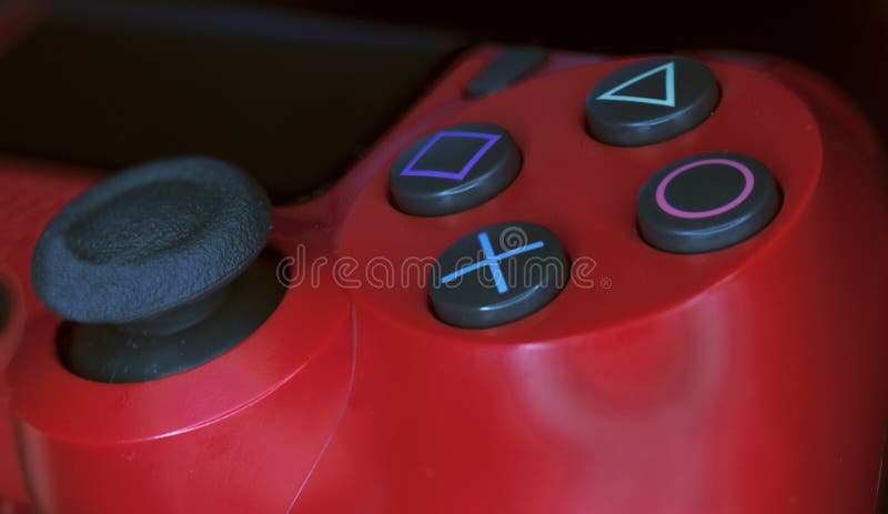 Closeup Photo of a Red Video Game Controller Stock Image - Image of ...