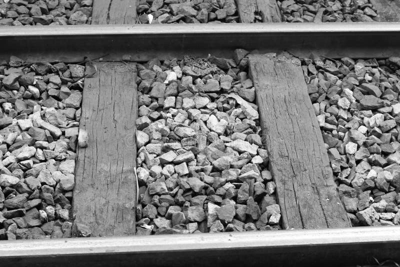Closeup of Photo, Rusty Rails Stock Photo - Image of gravel, components ...