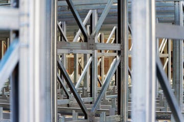 Closeup Photograph with Selective Focus of Steel Structure Clad Rack ...