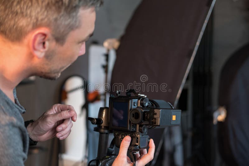 The Process of Photo Shooting in Studio Stock Image - Image of creative ...