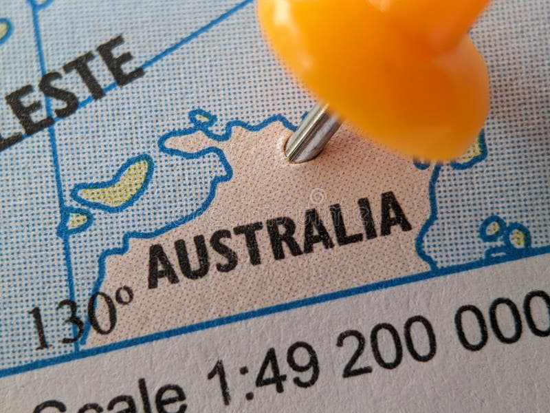 The Closeup Picture of Australia Country Highlighted in the World Map ...