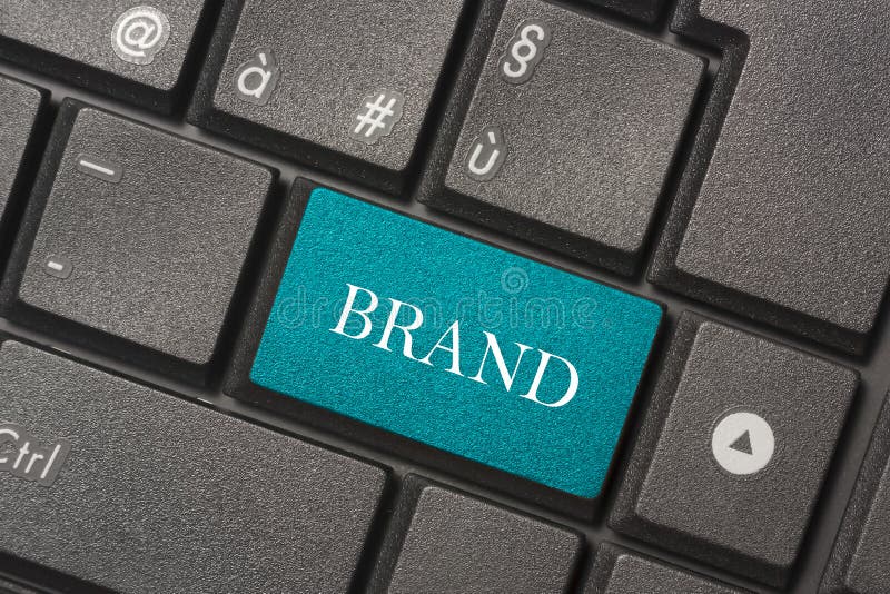 Closeup Picture of Brand Button of Keyboard of a Modern Computer Stock ...