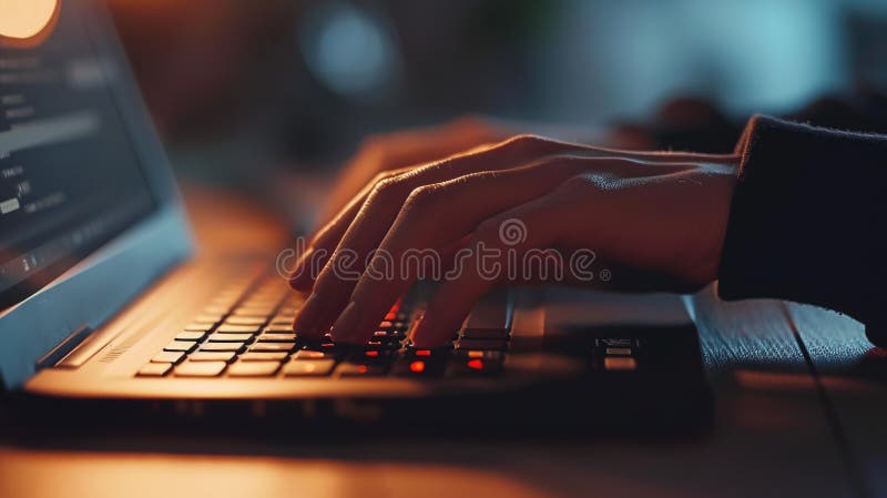 The Closeup Picture of Hand of Person Holding and Typing the Keyboard ...