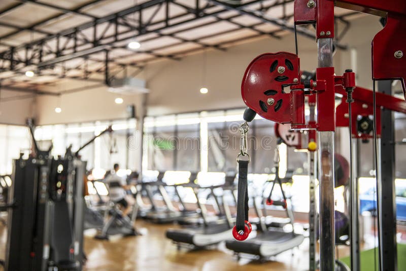 Closeup Picture of Hanging Handle Machine in a Gym Stock Image - Image ...