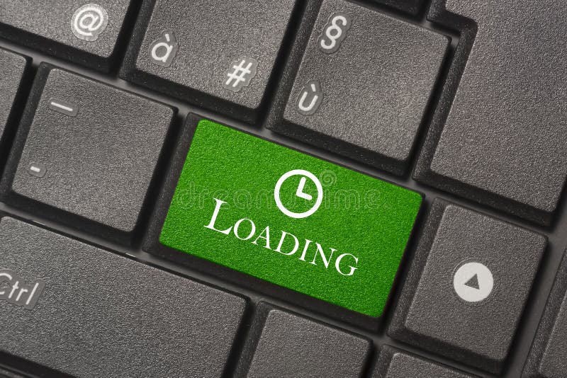 Closeup Picture of Loading Button of Keyboard of a Modern Computer ...