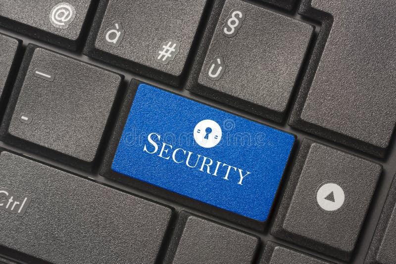 Security Internet Login Concept, Red Lock Button Or Key On A Keyboard ...