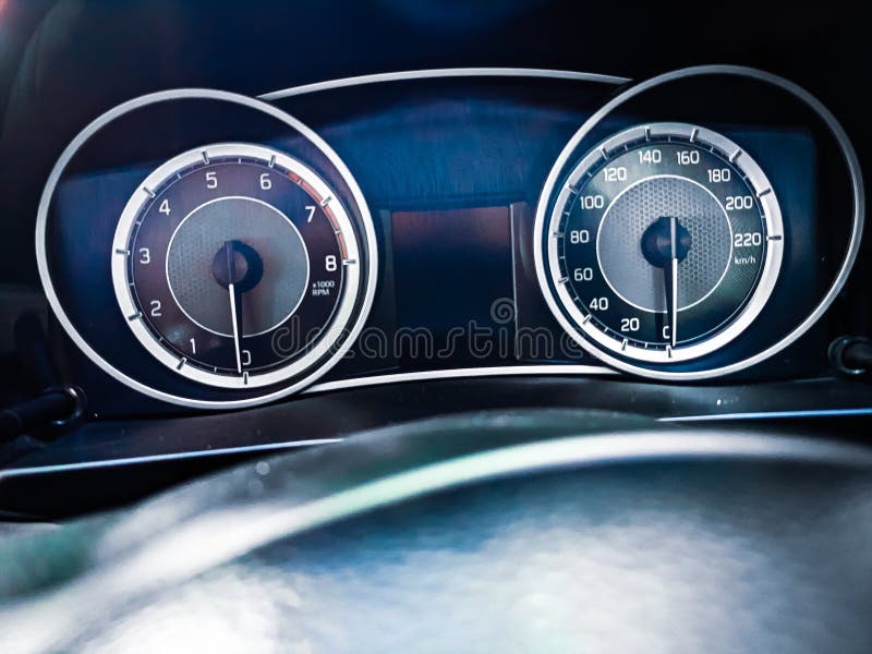 A Closeup Picture of Speedometer of Car Stock Image - Image of hand ...