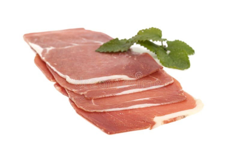 Closeup on a Piece of Spanish Serrano Ham Stock Photo - Image of ...