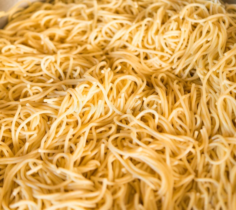 Closeup of a Pile of Cooked Spaghetti Stock Image - Image of cook ...