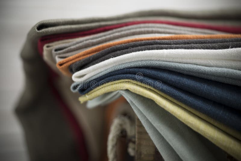 Closeup of a Pile of Folded Fabric Stock Image - Image of cloth ...