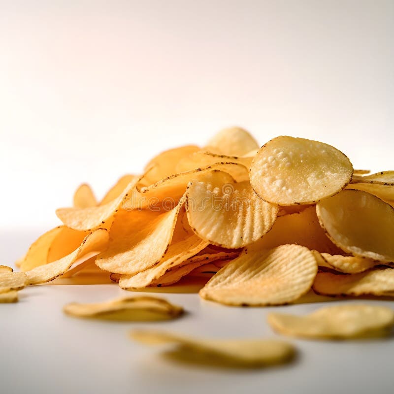 Closeup of Crispy Potato Chips Stock Illustration - Illustration of ...