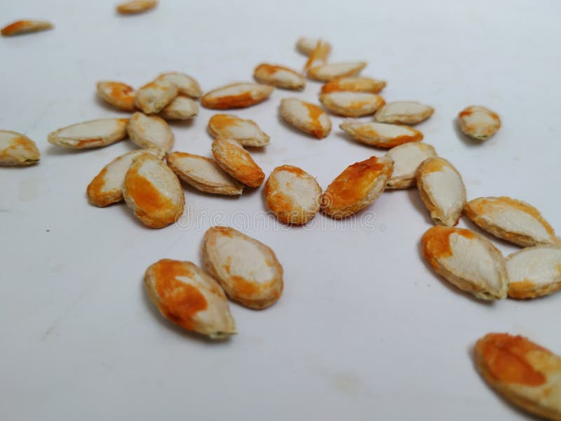Pile and Heap of Dry Pumpkin Seeds Isolated on White Background ...