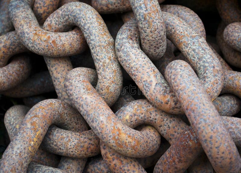 Rust Encrusted Iron Chain stock photo. Image of elements - 10696028