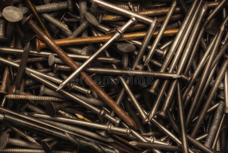 Box of Assorted Nails stock photo. Image of nails, metal - 24345362