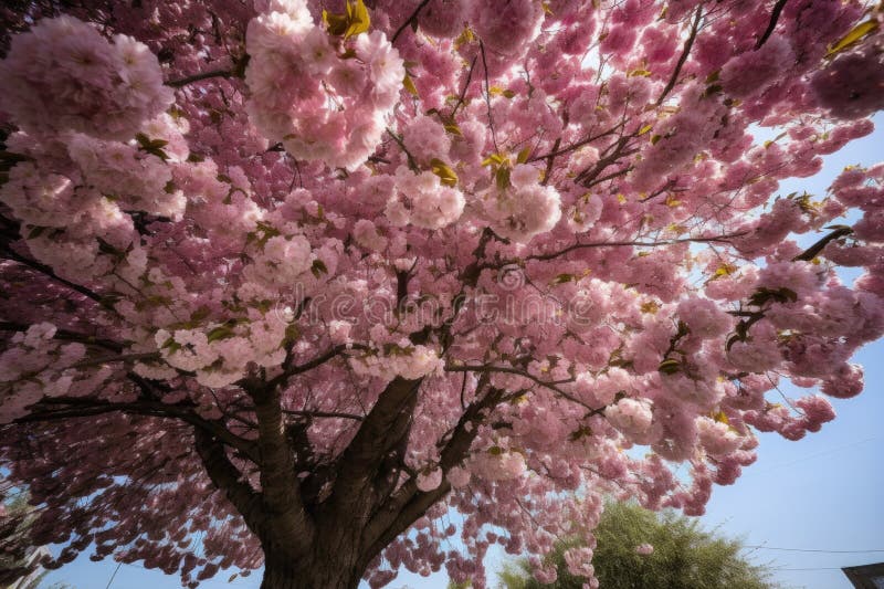 Closeup of a Pink Cherry Blossom Tree in Full Bloom Stock Image - Image ...