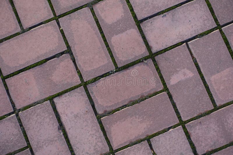 Closeup Pink Concrete Pavement Double Basket Weave Layout Stock Photos ...