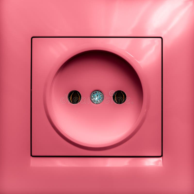 Closeup of pink socket stock photo. Image of security - 318123418