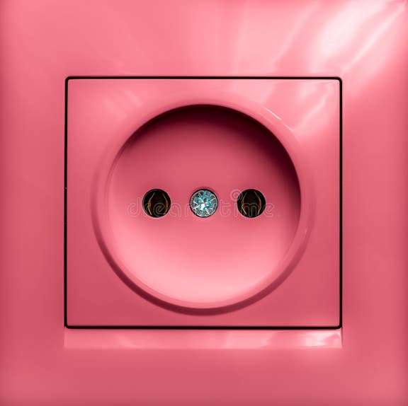 Closeup of pink socket stock photo. Image of security - 318123418