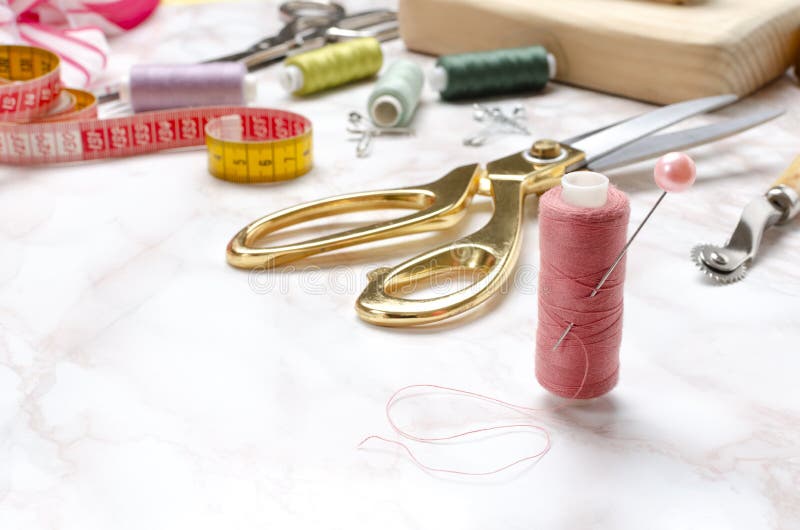 Scissors and Tools for Sewing Stock Illustration - Illustration of equipment, needle: 123394699