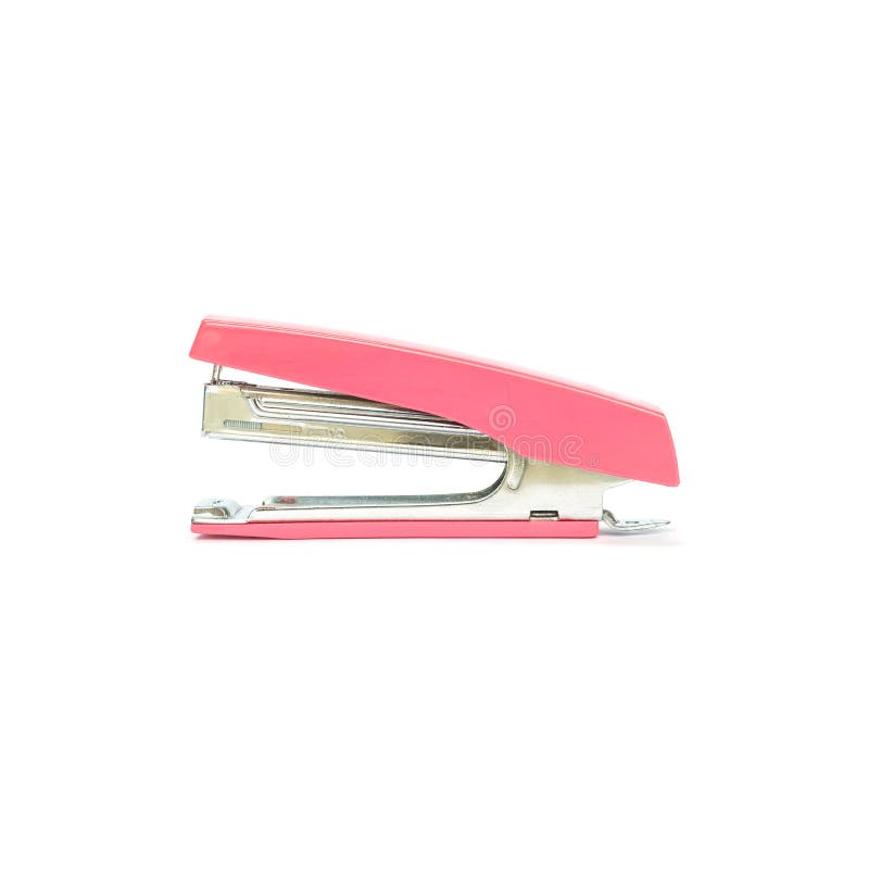 Closeup Pink Stapler , Office Equipment Isolated on White Background ...