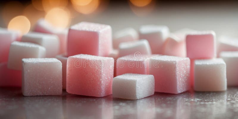 Closeup of Pink White Assorted Sugar Cubes. Stock Image - Image of ...