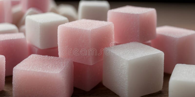 Closeup of Pink White Assorted Sugar Cubes. Stock Photo - Image of ...
