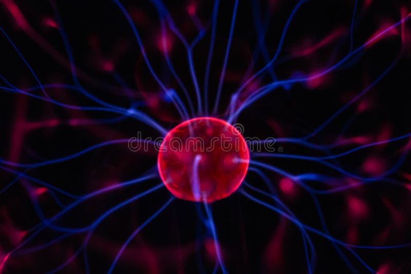 Closeup of plasma lamp stock illustration. Illustration of globe ...