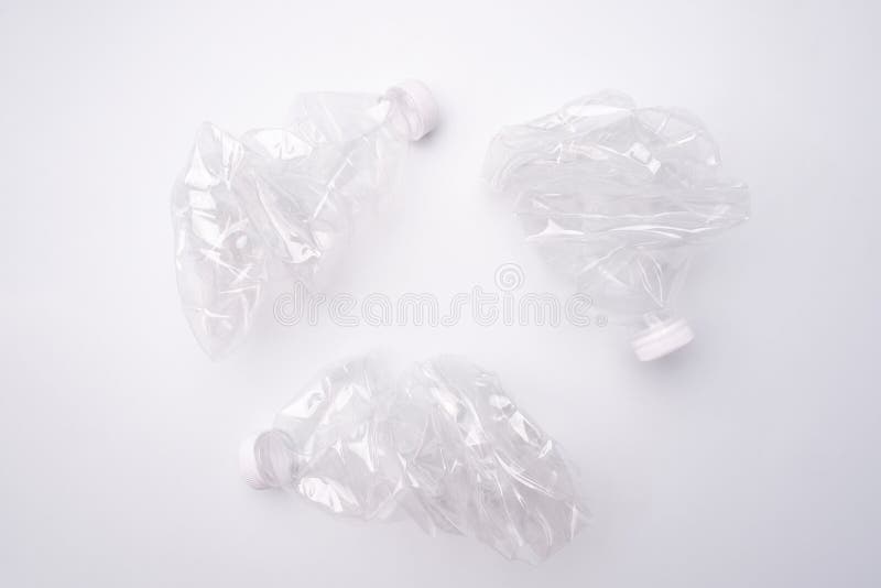 Closeup Plastic Bottles Empty Concept on White Background Texture Stock ...