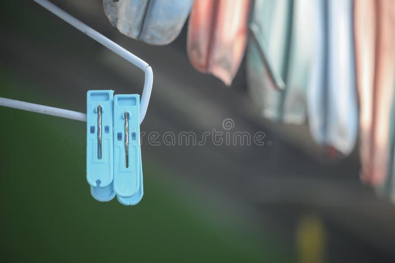 Closeup Plastic Clothes Pin Stock Photo - Image of clothes, clench ...