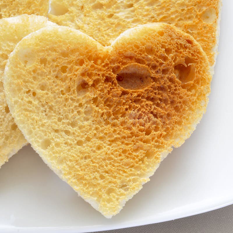 Heart-shaped toasts stock image. Image of carbohydrates - 30228423