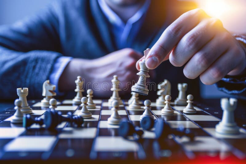 Chess Player Making Strategic Move Tense Match Stock Photos - Free ...