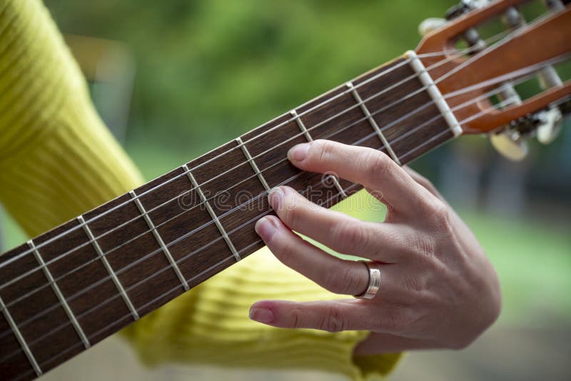Closeup of Playing Classical Guitar Stock Image - Image of lifestyles ...