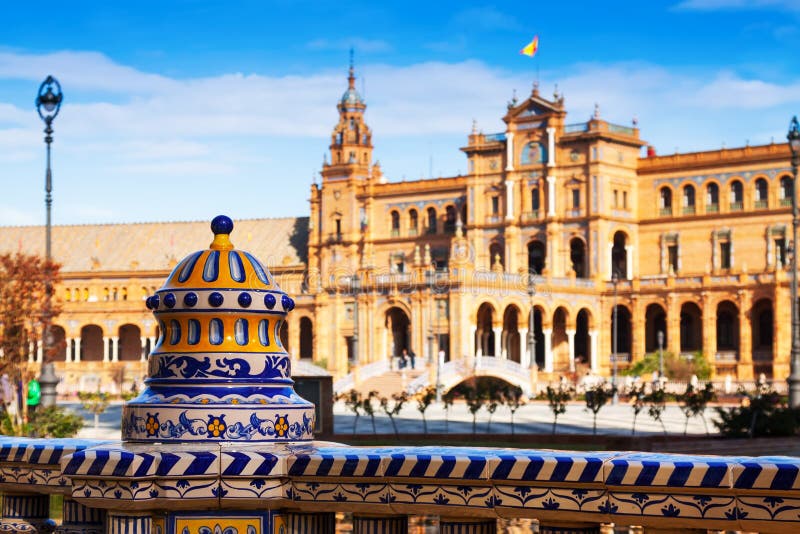 Closeup of Plaza de Espana stock photo. Image of column - 49238088