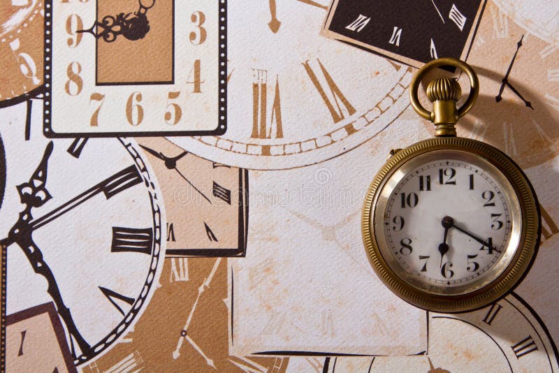 Closeup of Pocket Watch on Paper Stock Photo - Image of obsolete ...