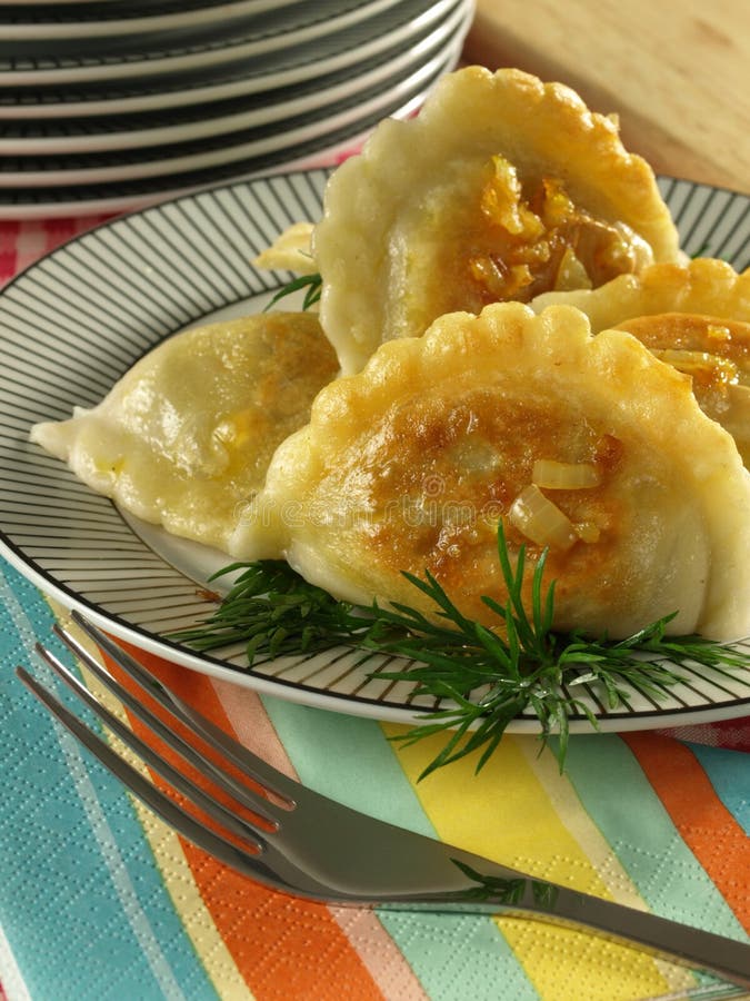 Polish Dumplings for Christmas with Sauerkraut Stock Image - Image of ...