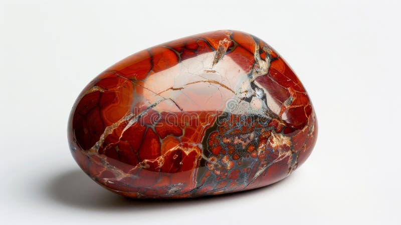 CloseUp of a Polished Jasper Gemstone with Red and Black Patterns for ...