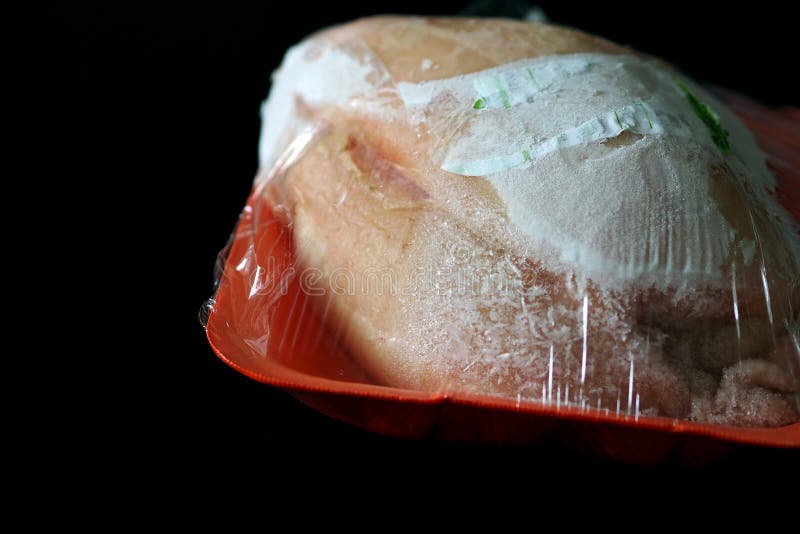 Closeup Pollo Filete Helado Pollo Filete Pollo Entero Carne De Pechuga ...