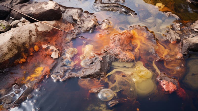 A Closeup of Polluted Sediment at the Bottom of a Contaminated Waterway ...