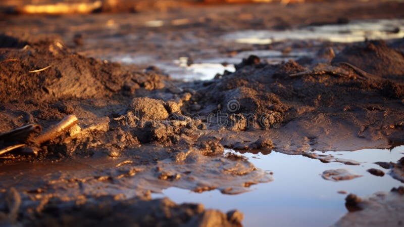 A Closeup of Polluted Soil with Evident Chemical Residues Stock ...