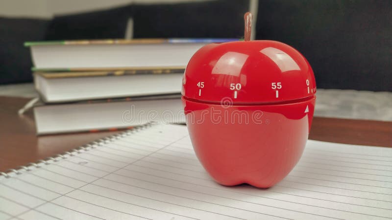 Closeup of Kitchen Timer in Apple Shape As a Pomodoro Study Technique ...