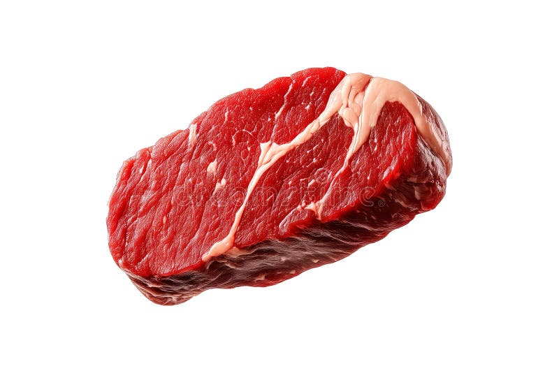 Closeup Pork Tenderloin Steak Showcasing Marbled Texture Isolated on ...