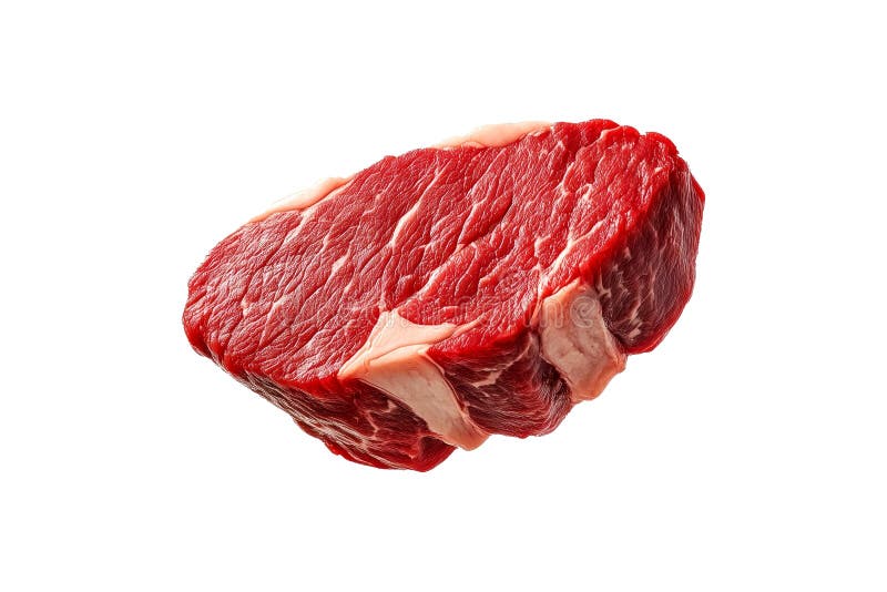 Closeup Pork Tenderloin Steak Showcasing Marbled Texture Isolated on ...