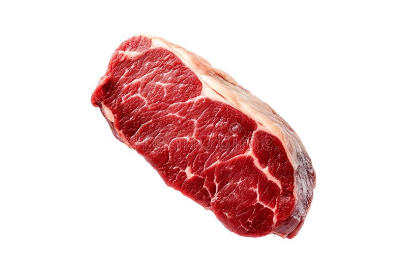 Closeup Pork Tenderloin Steak Showcasing Marbled Texture Isolated on ...