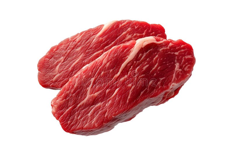 Closeup Pork Tenderloin Steak Showcasing Marbled Texture Isolated on ...