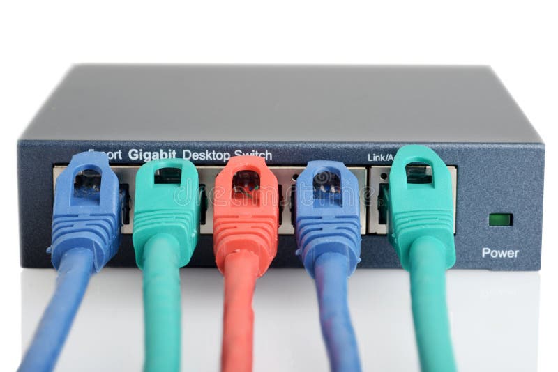 Switch and Cables - Network Stock Image - Image of fiber, cables: 36197567