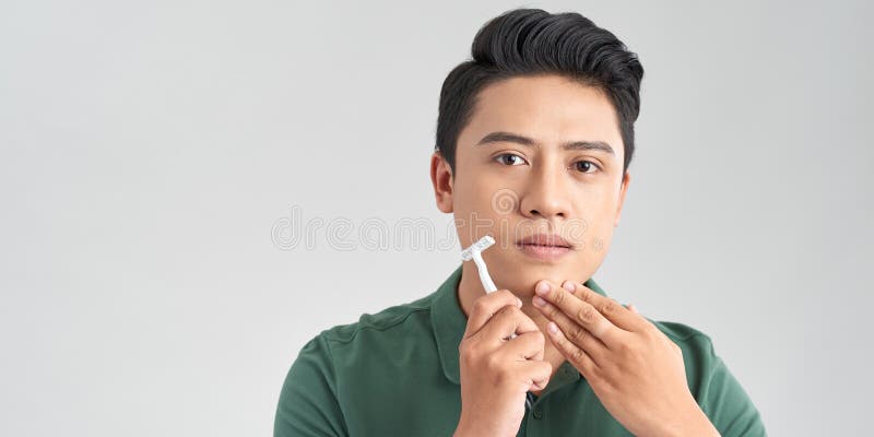 Closeup Portrait of Attractive Young Man Face Stock Image - Image of ...