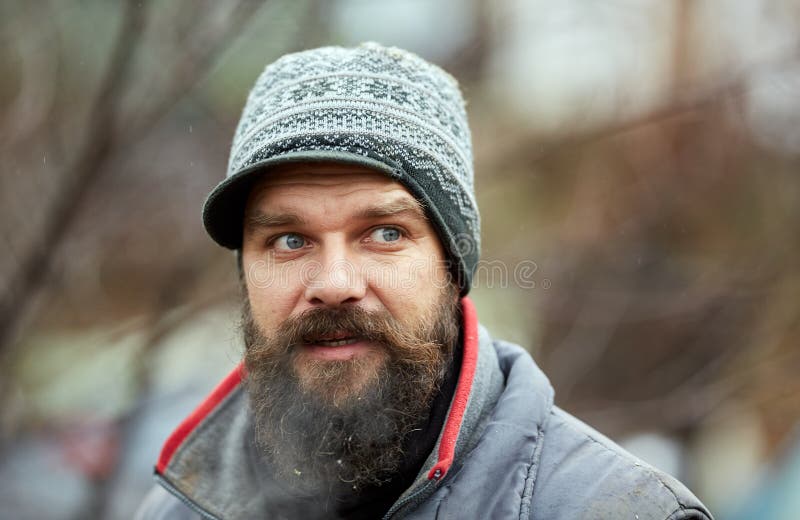 Closeup of a Bearded Farmer Stock Photo - Image of portrait, young ...