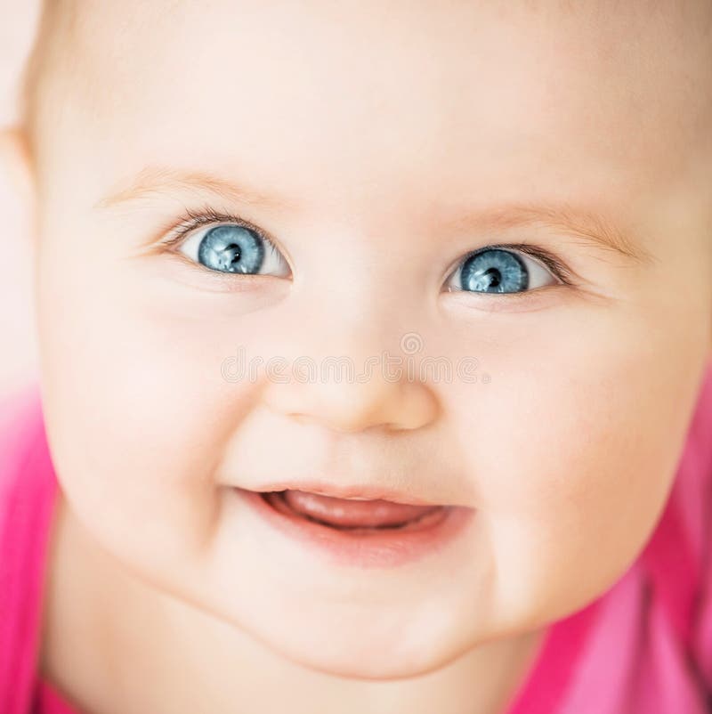 Closeup Portrait of Beautiful Baby Stock Image - Image of male, happy ...