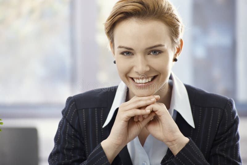 Closeup Portrait Of Beautiful Happy Businesswoman Stock Image Image