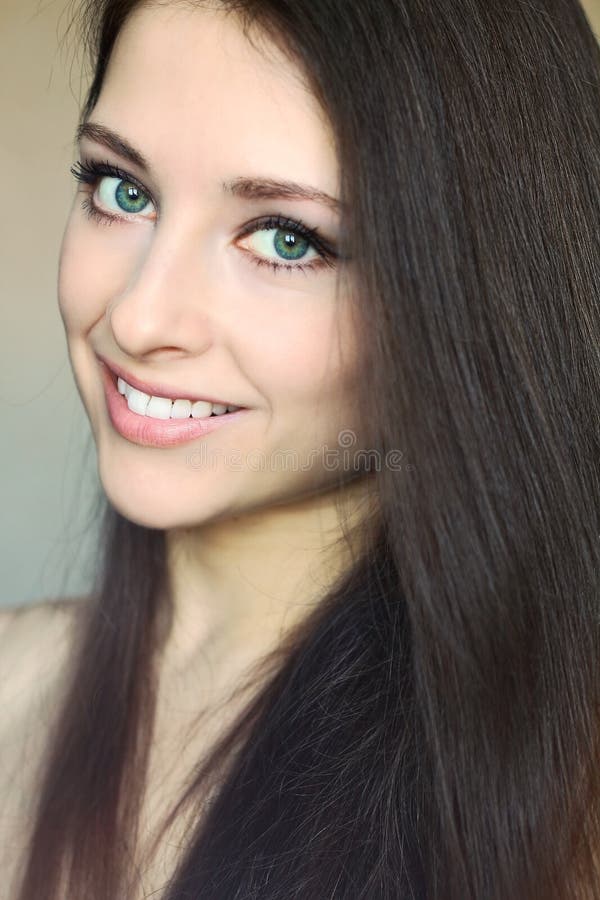 Closeup Portrait of Beautiful Smiling Girl Stock Image - Image of ...